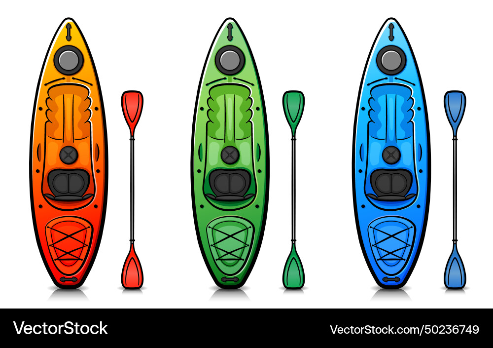 Canoe cartoon on white background Royalty Free Vector Image