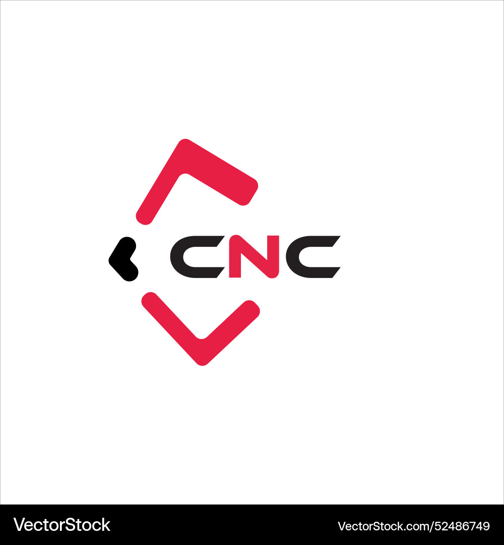 Cnc creative minimalist letter logo cnc unique Vector Image