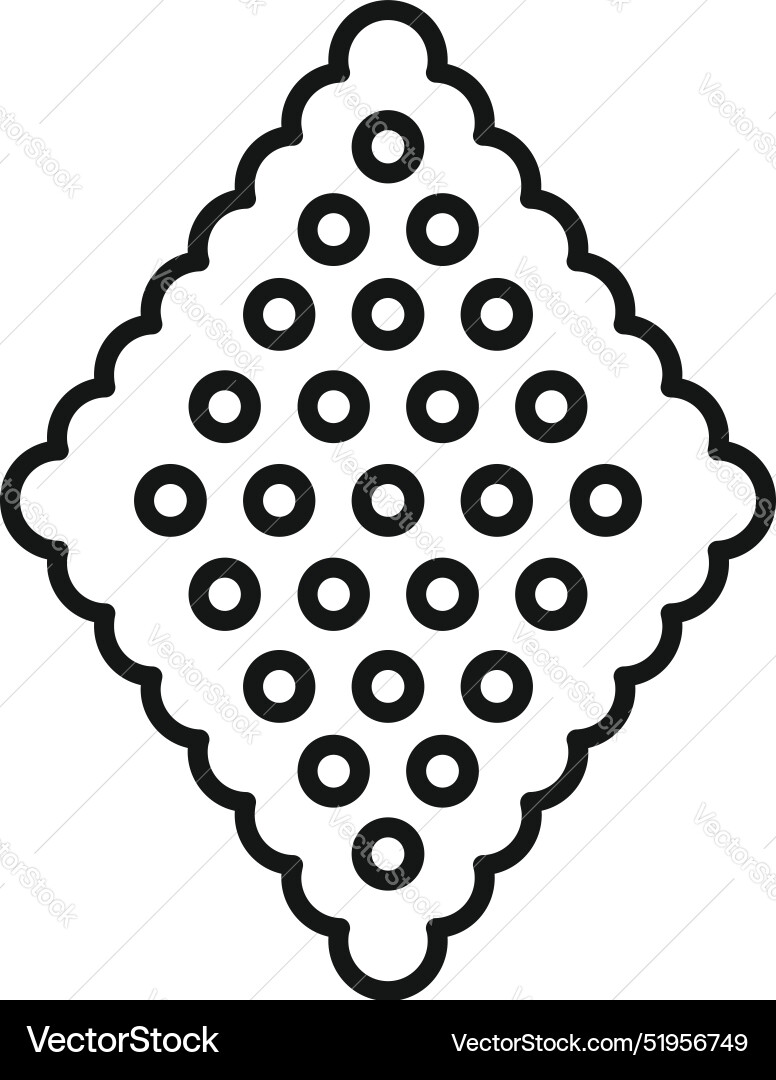 Delicious square cracker featuring a dotted Vector Image