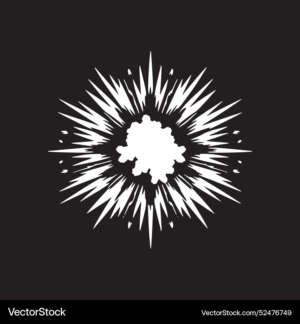 Explosion - black and white isolated icon Vector Image