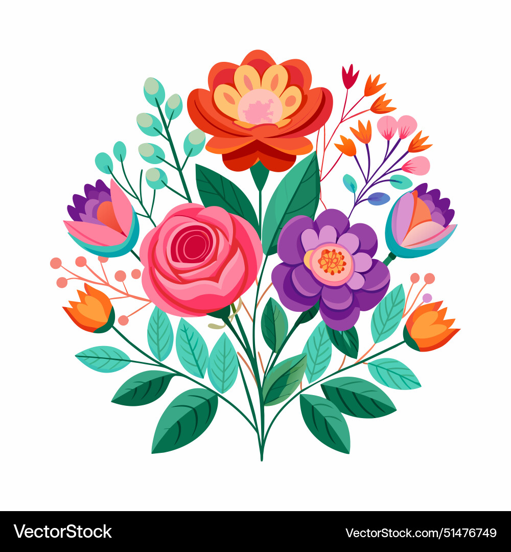 Flowers flat Royalty Free Vector Image - VectorStock