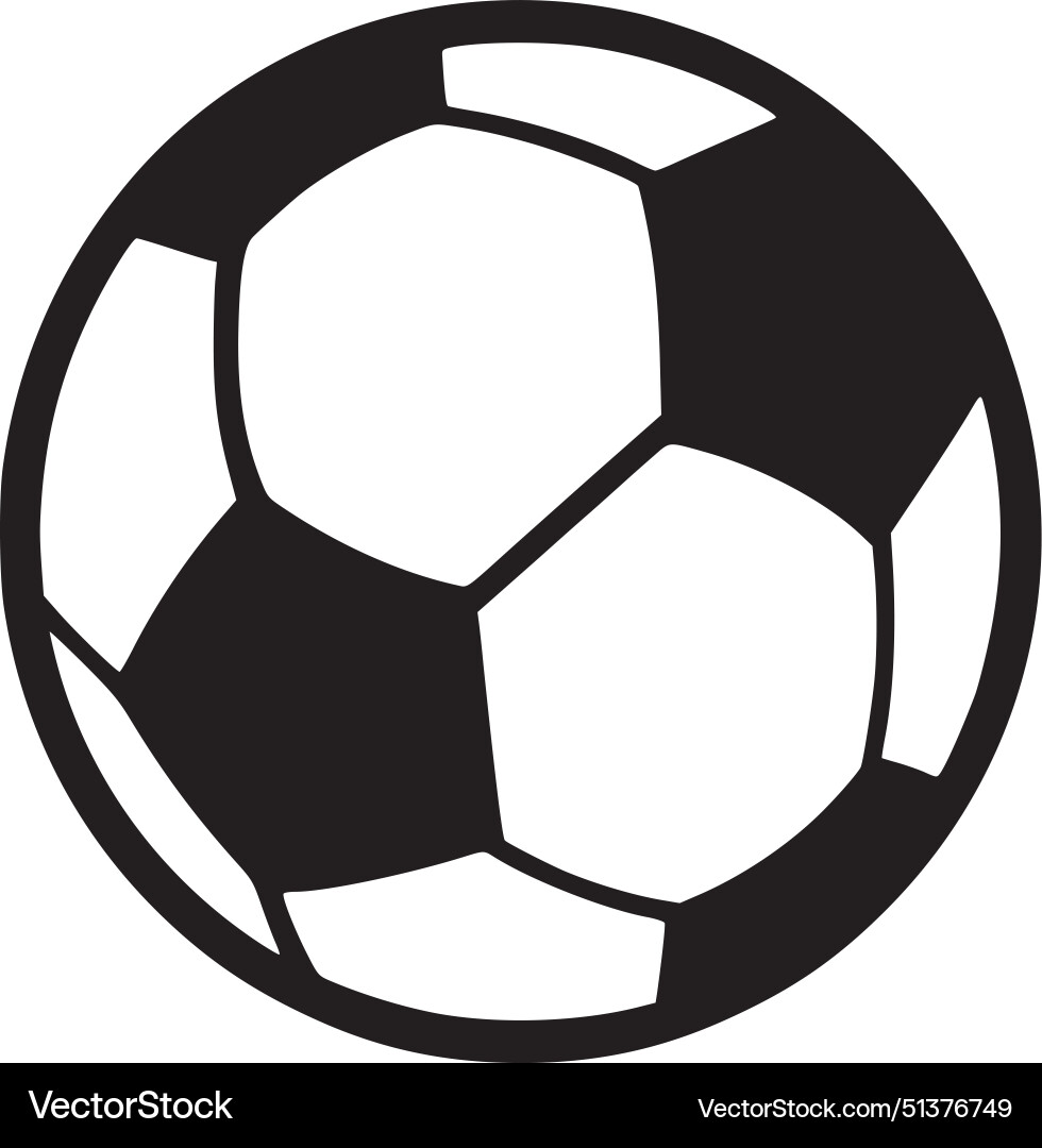 Football - black and white Royalty Free Vector Image