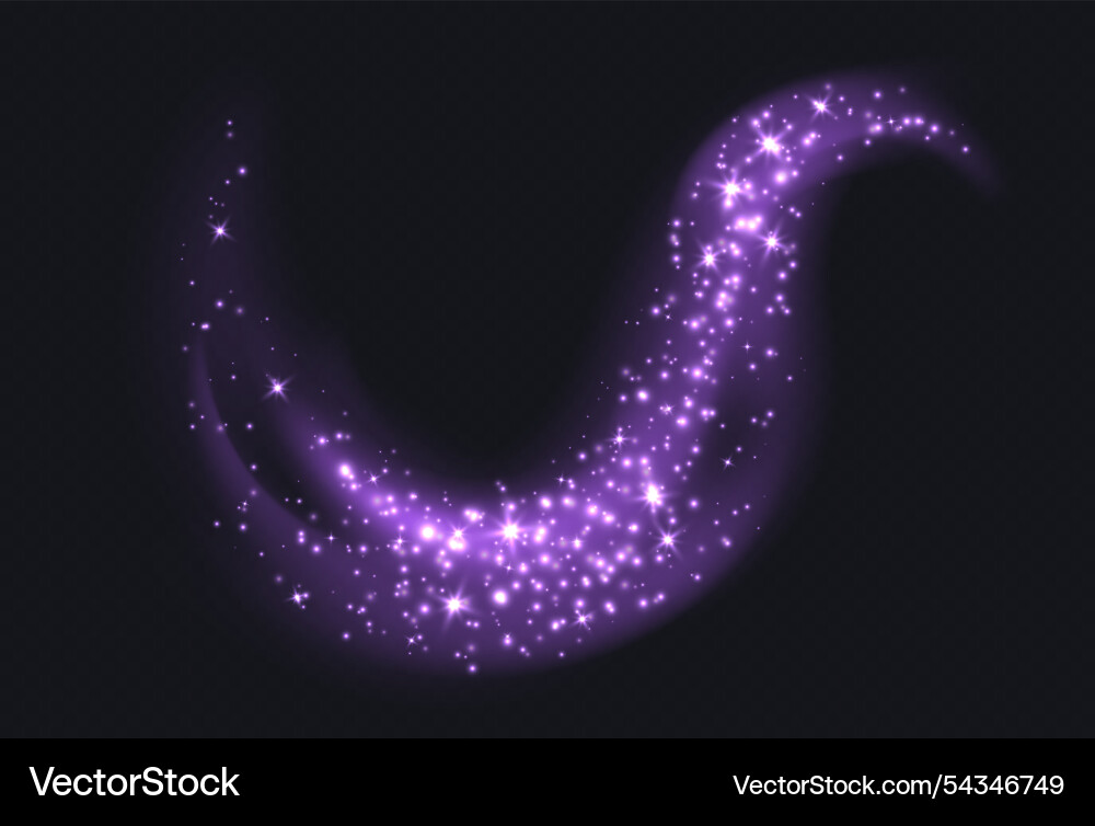 Purple magic cloud with sparkles stardust Vector Image