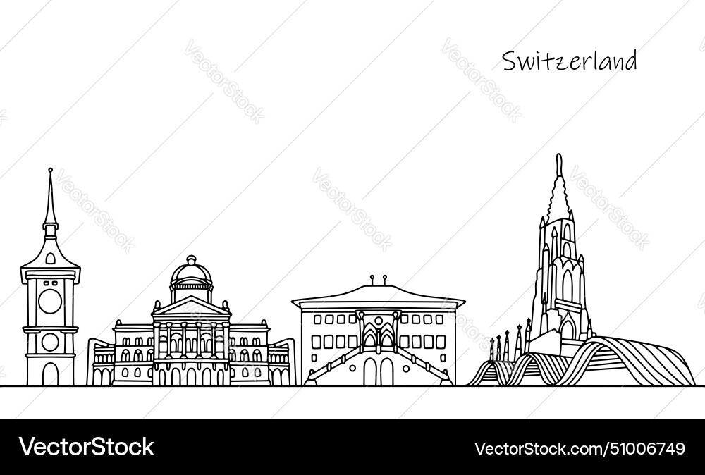 Sights of switzerland Royalty Free Vector Image