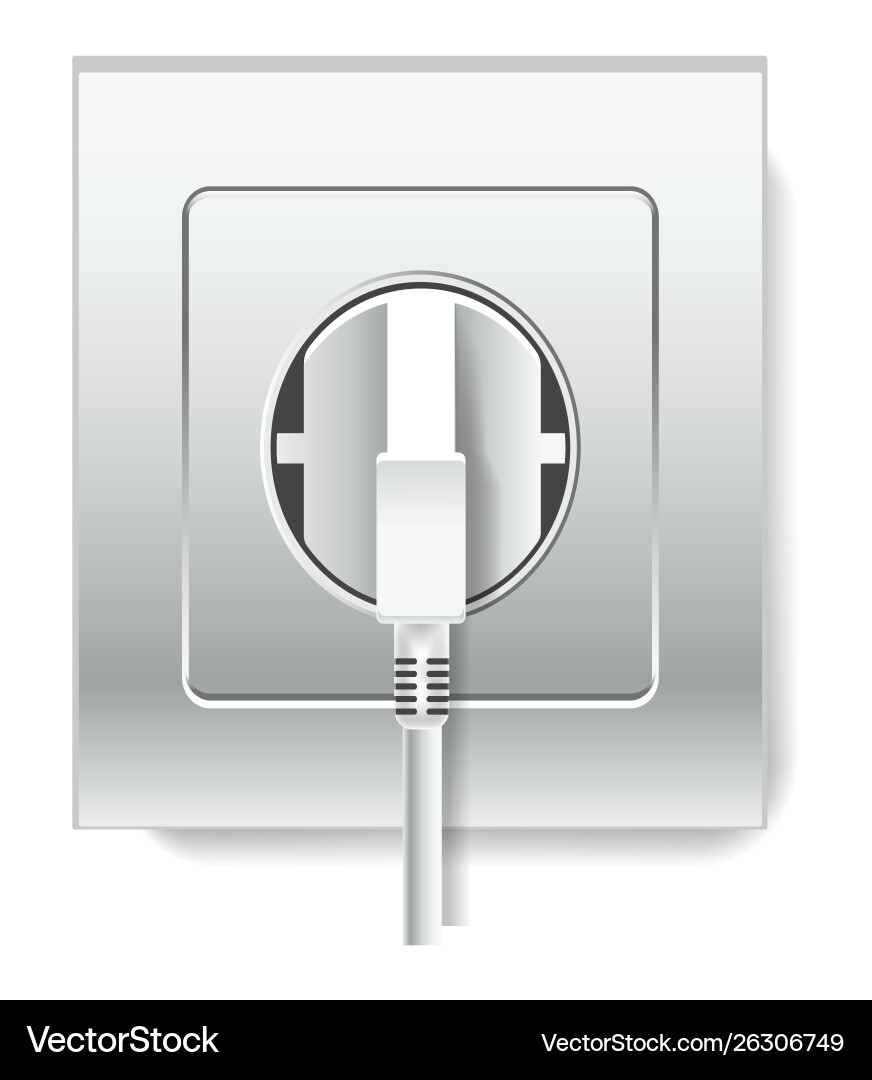 Socket and plug with wire electricity isolated Vector Image