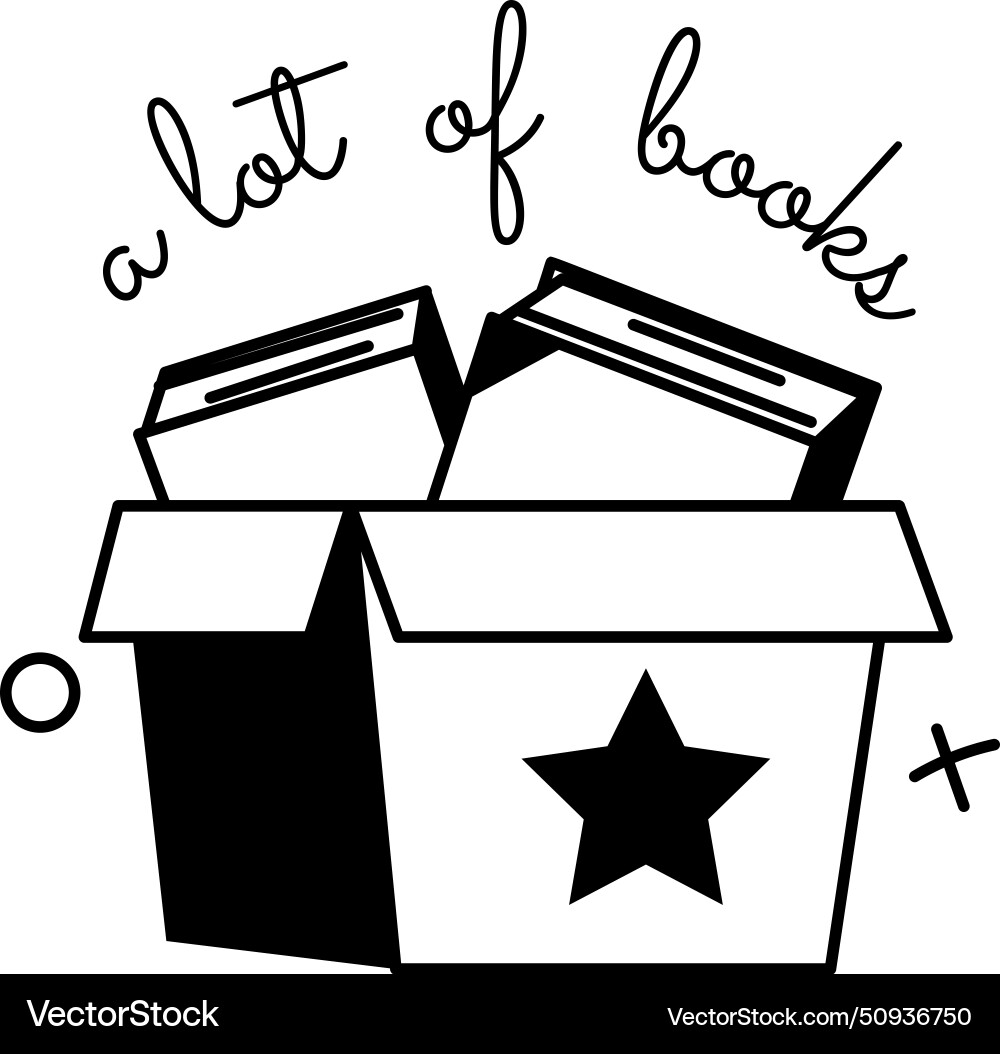 Books box Royalty Free Vector Image - VectorStock