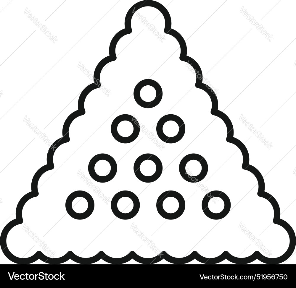 Delicious triangular cookie being iced Royalty Free Vector
