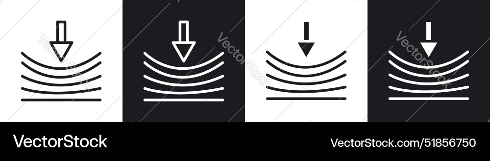 Elastic icon set in black and white filld Vector Image