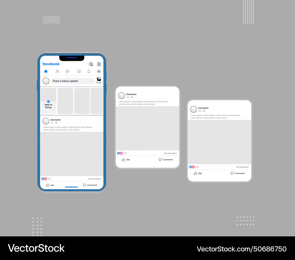 Facebook carousel post Royalty Free Vector Image