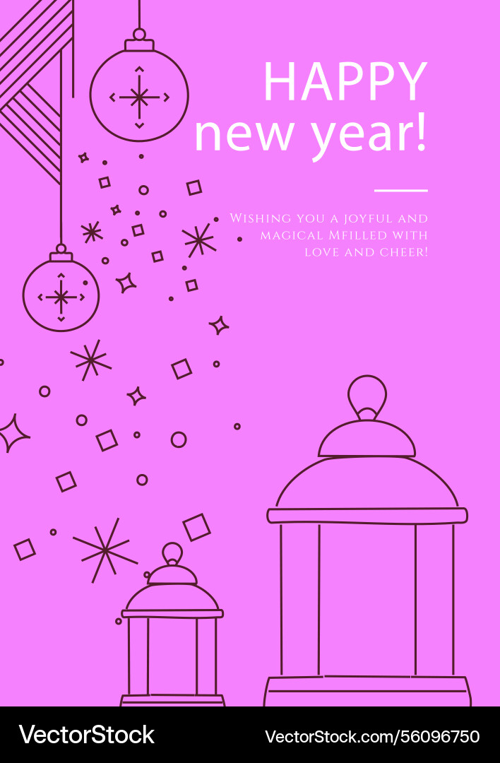 Festive elegant christmas line style greeting Vector Image