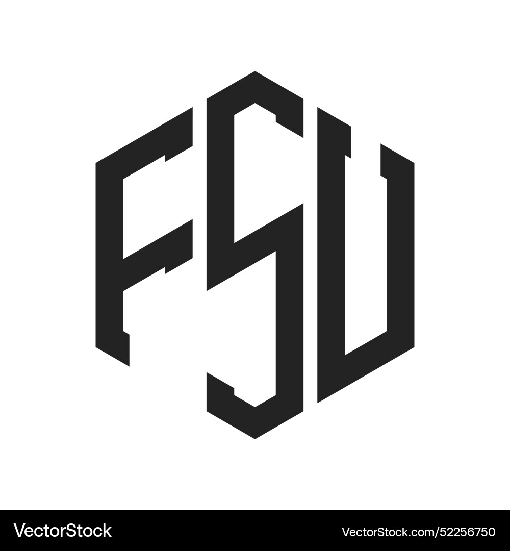 Fsu logo design initial letter monogram Royalty Free Vector