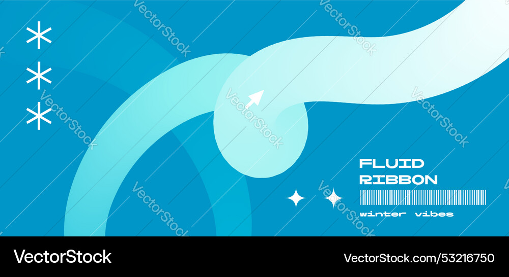 Loopy ribbon shape with gradient blue color Vector Image