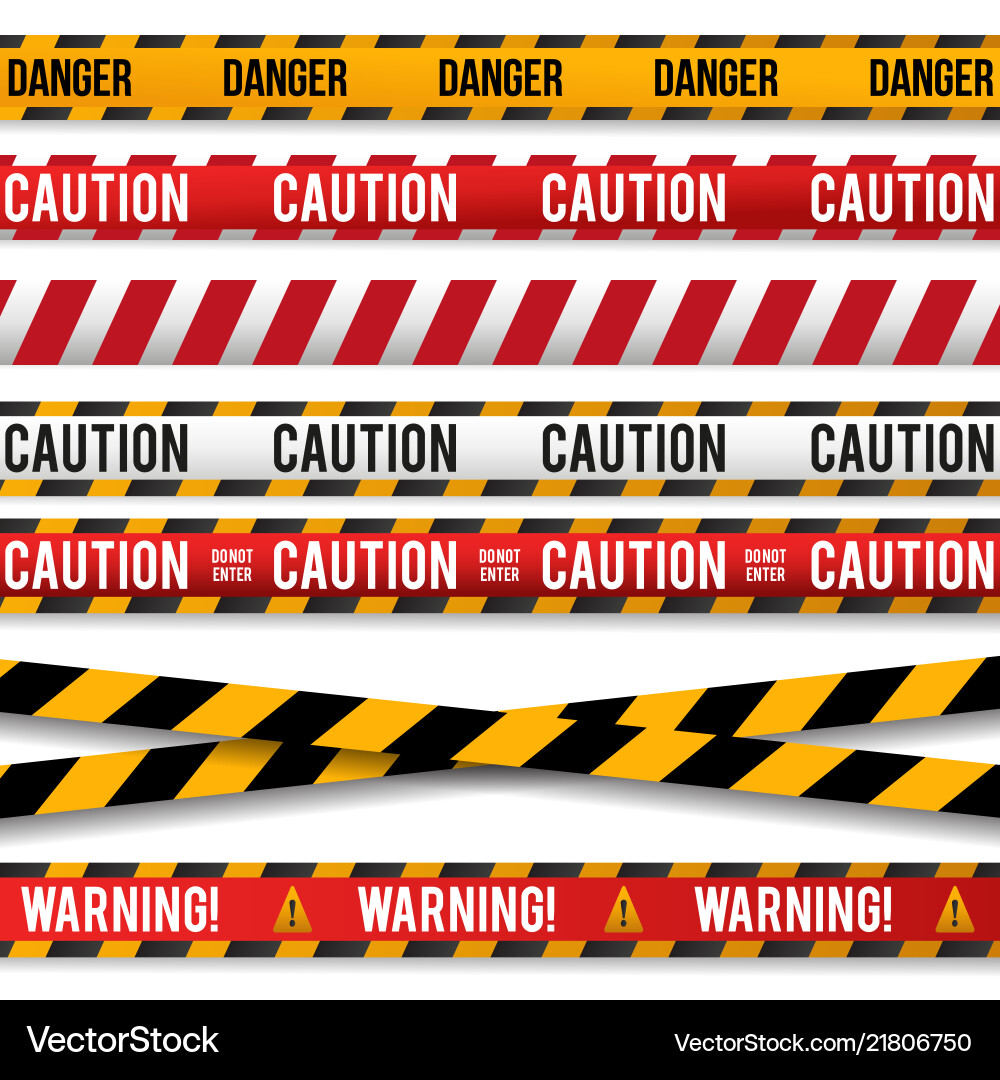 Police line caution lines warning tapes Royalty Free Vector