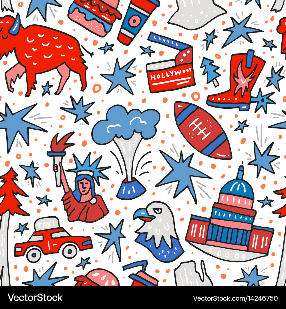 Usa seamless pattern Royalty Free Vector Image