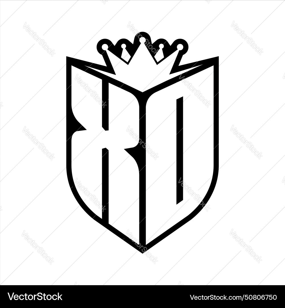 Xo letter bold monogram with shield shape Vector Image