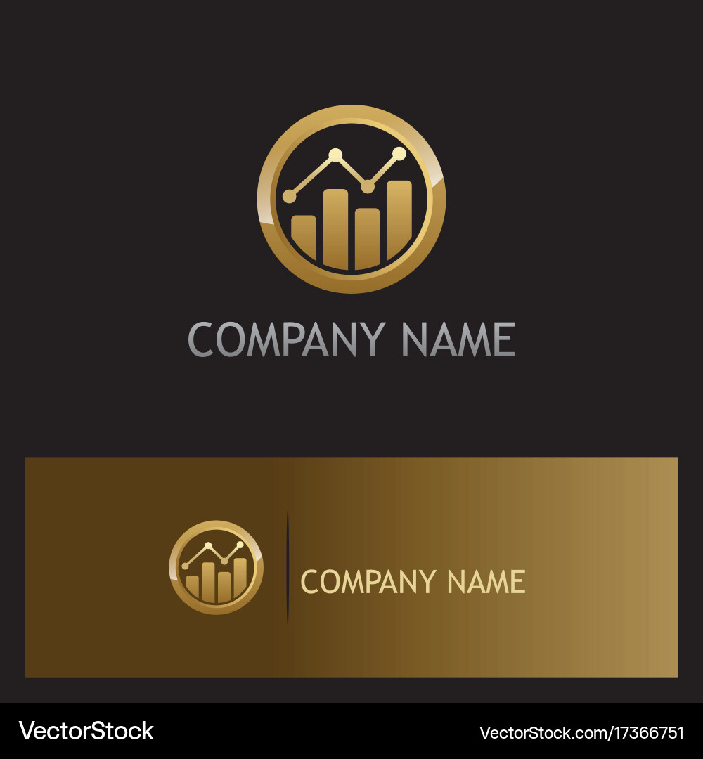 Business finance progress round gold logo Vector Image