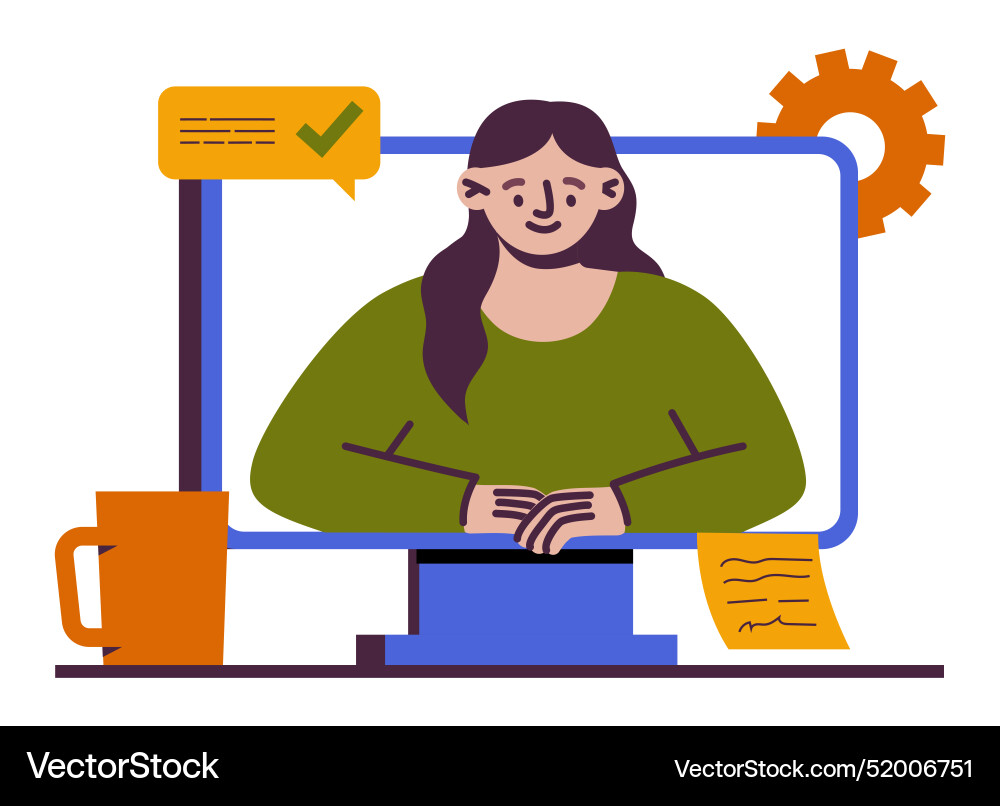 Call service woman assistant online customer Vector Image