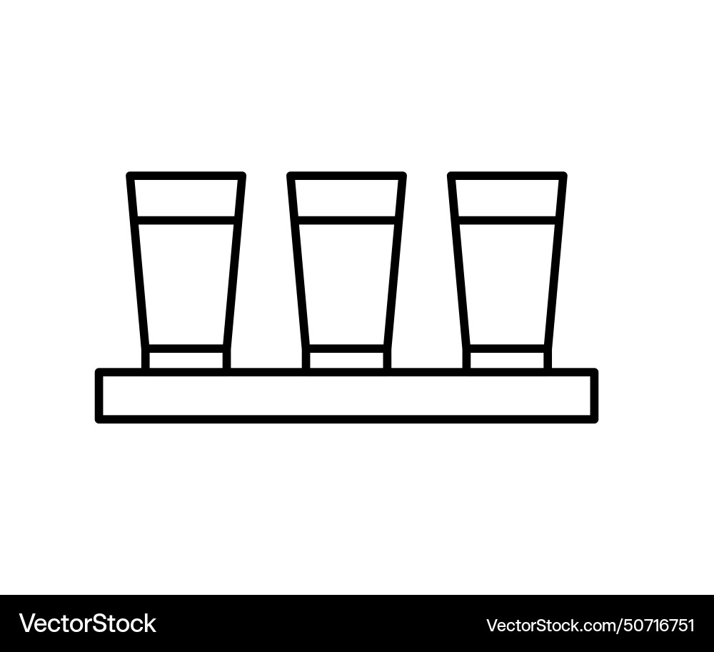 Empty shot glass set line icon simple sign Vector Image