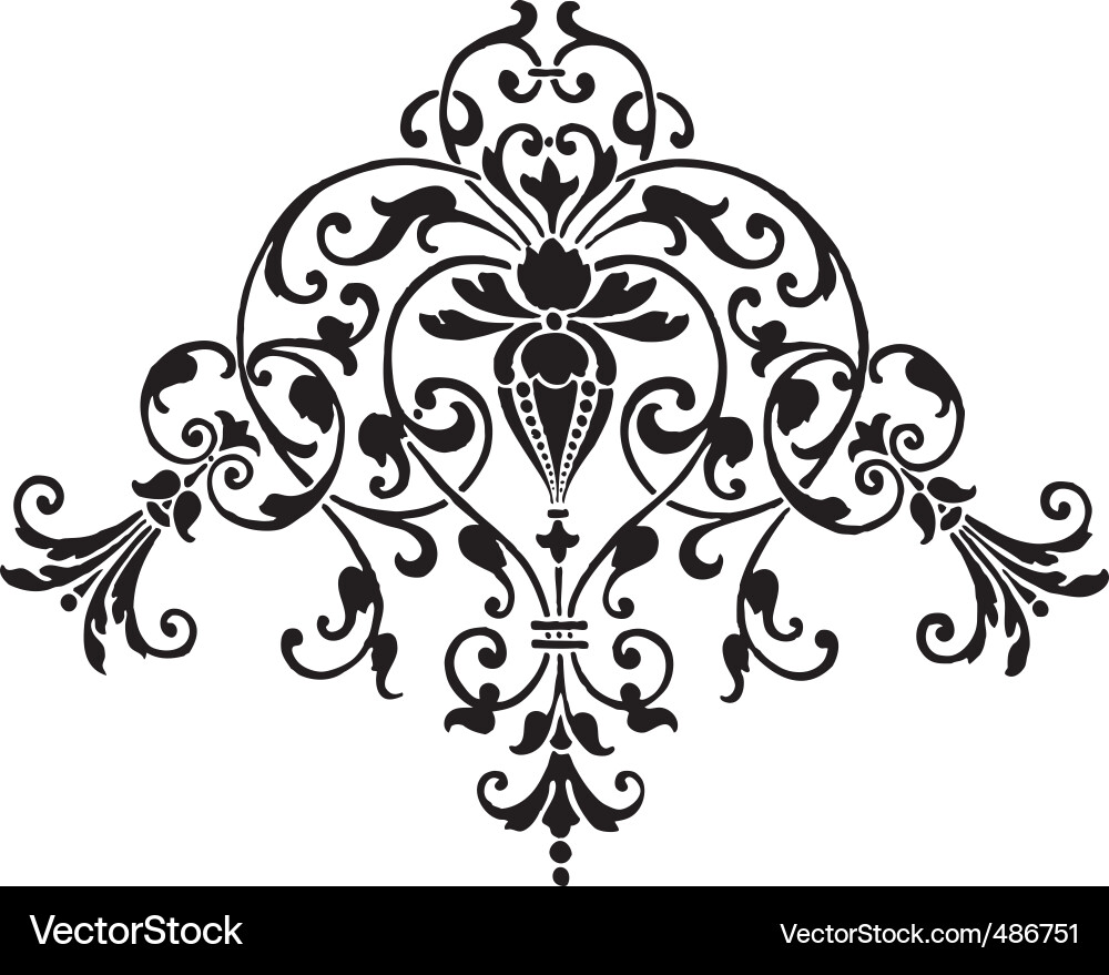Floral Scroll Ornament Royalty Free Vector Image