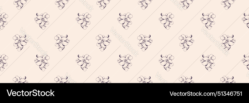 Hand drawn floral pattern design flower drawing Vector Image