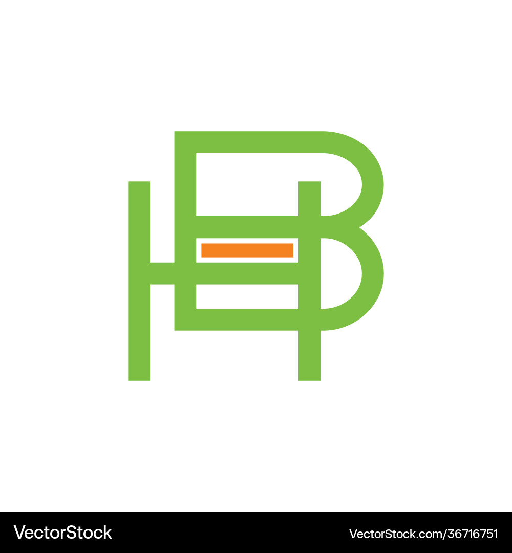 Letters hb simple geometric colorful logo Vector Image
