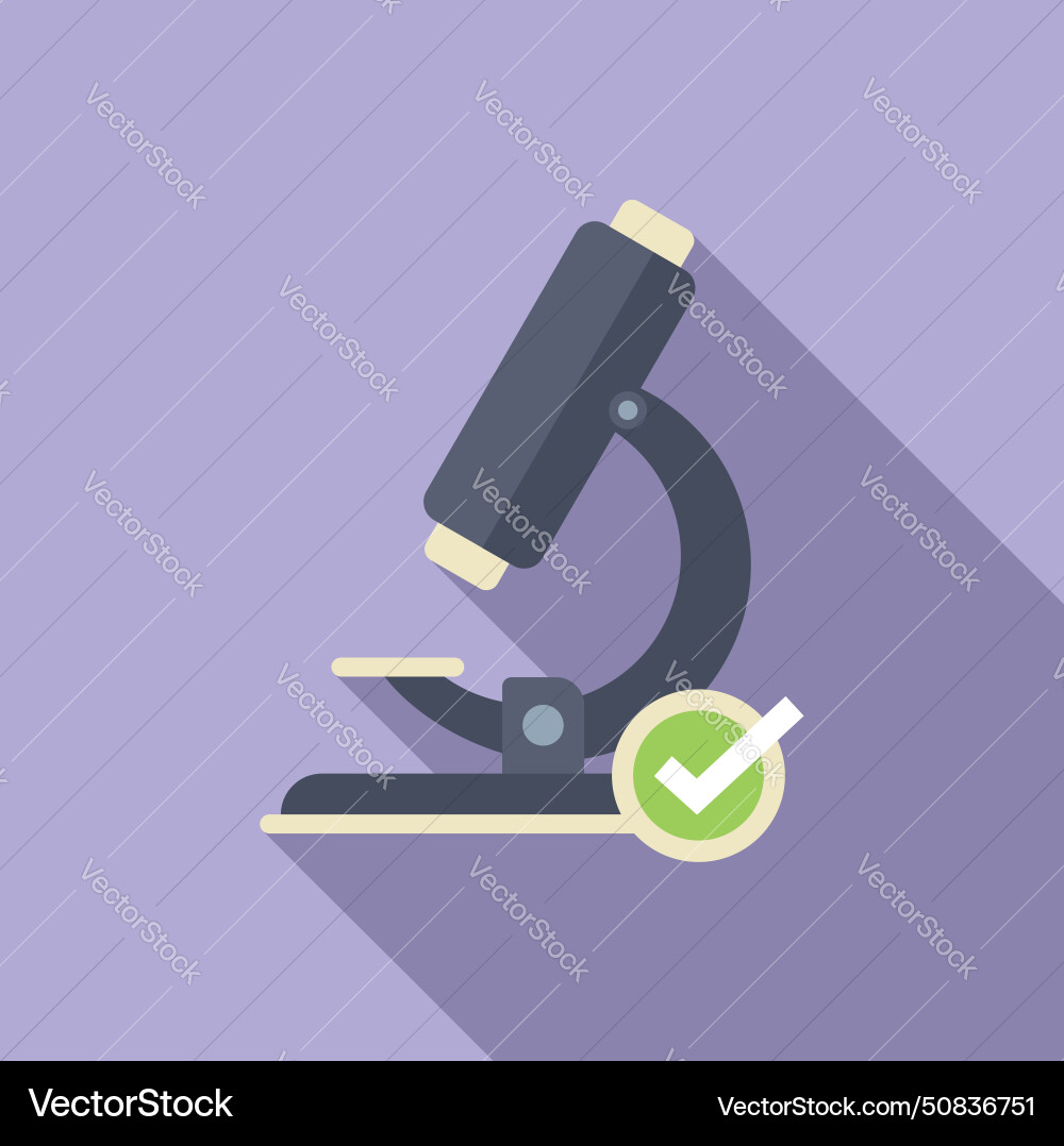 Microscope tested product icon flat safety Vector Image