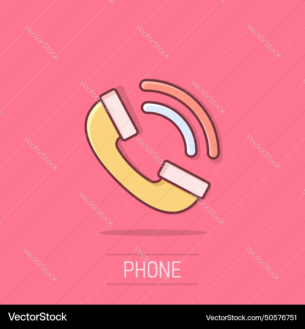 Mobile phone icon in comic style telephone talk Vector Image