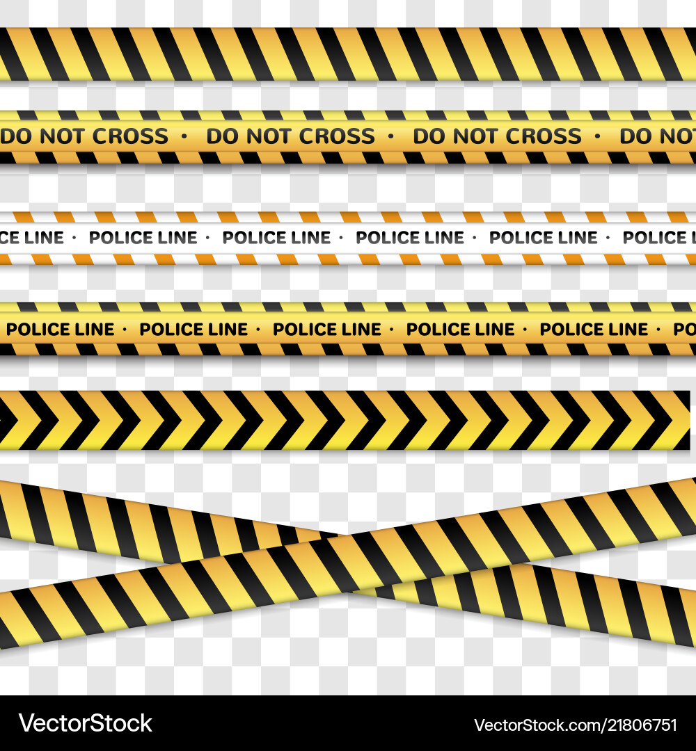 Police line and do not cross caution lines Vector Image