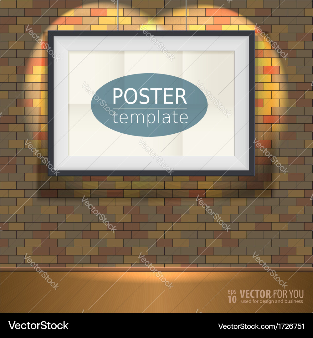 Poster template with frame easy to edit Royalty Free Vector