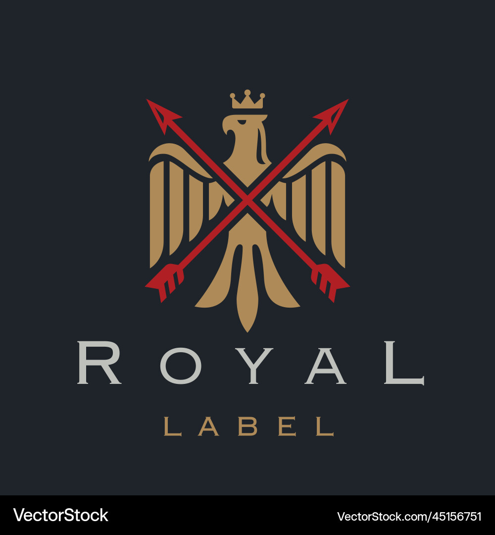Royal eagle logo design Royalty Free Vector Image