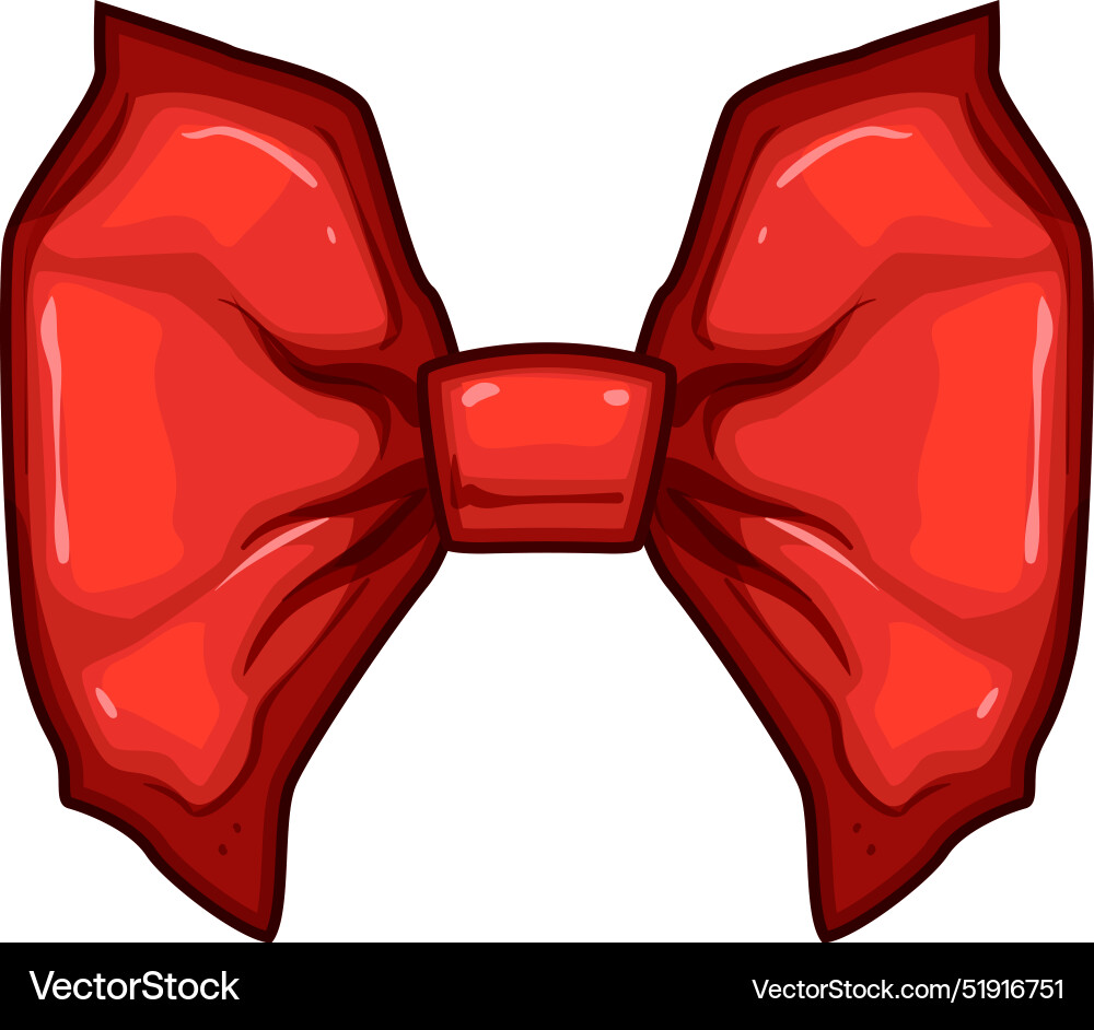 Satin red bow cartoon Royalty Free Vector Image