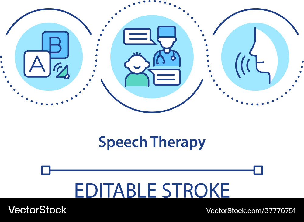 Speech therapy concept icon Royalty Free Vector Image