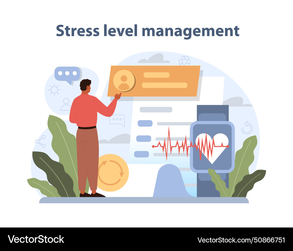 Stress level management a figure Royalty Free Vector Image