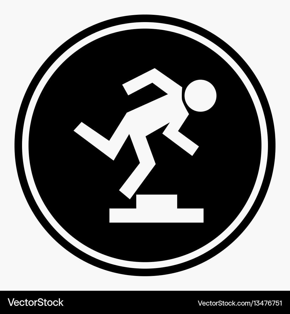 Warning logo sign with stumbling person because Vector Image