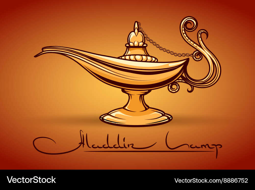 Aladdin Genie Lamp Aladdin Magic Lamp Royalty Free Vector Image