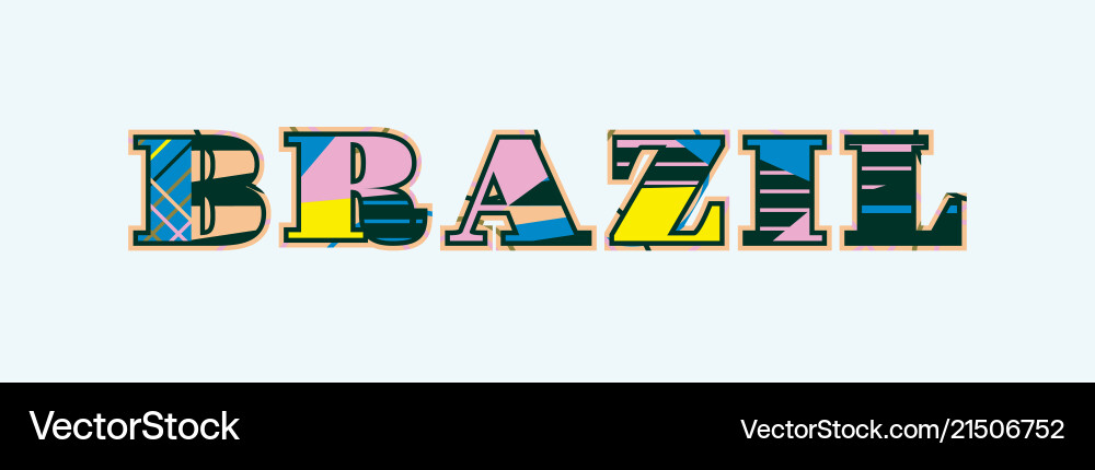 Colorful Brazil Word Art Royalty Free Vector Image