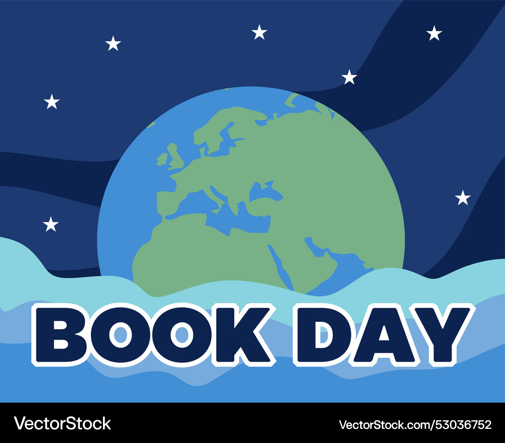 Happy book day to all lovers Royalty Free Vector Image