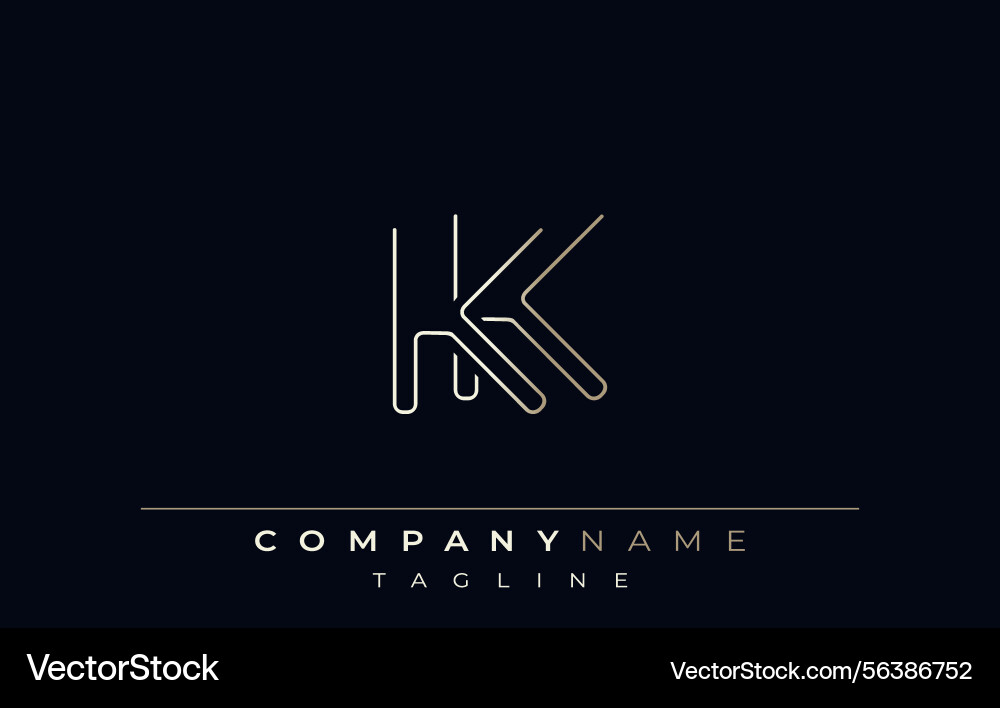 Kk abstract line style logo Royalty Free Vector Image