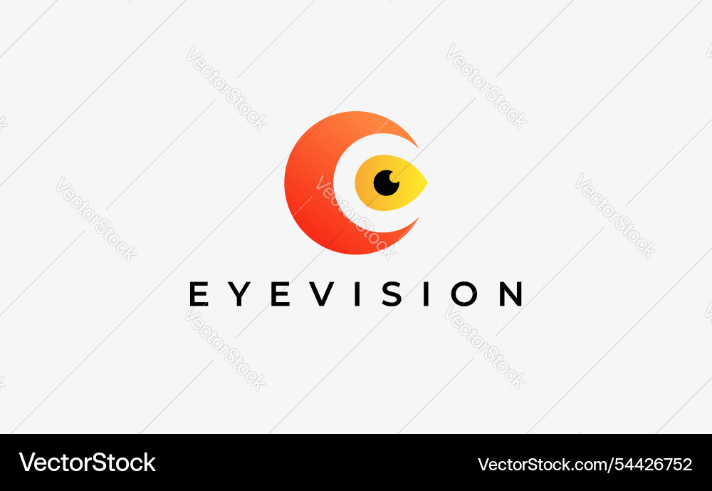 Logo letter c and eye vision digital visual Vector Image