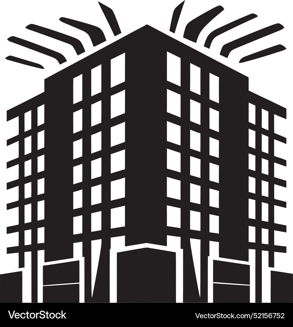 Sleek modern structures black building art city Vector Image
