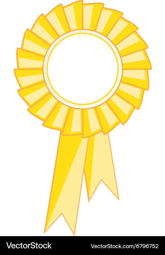 Yellow award ribbon Royalty Free Vector Image - VectorStock