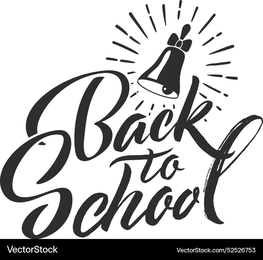 Back to school emblem hand drawn words logo Vector Image