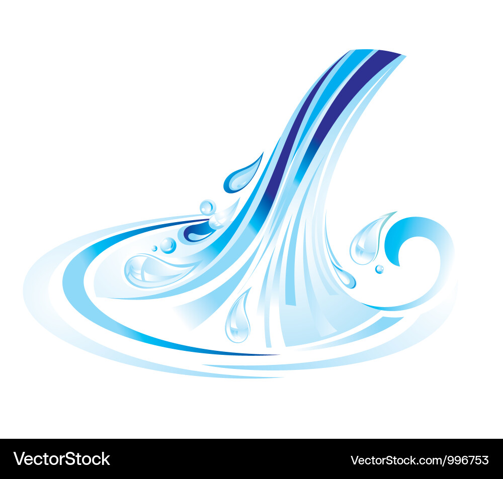 Blue water splash isolated on white background Vector Image