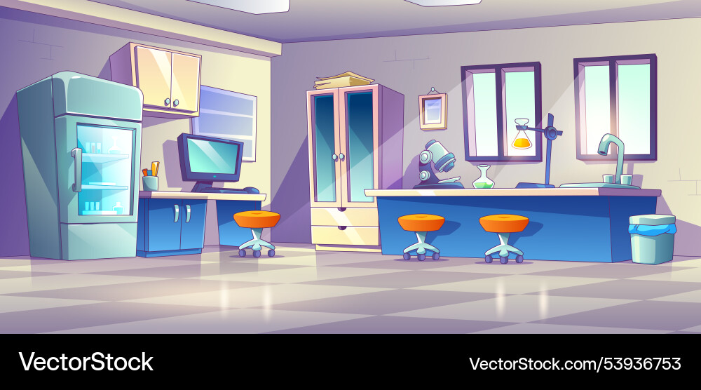 Chemical laboratory interior Royalty Free Vector Image