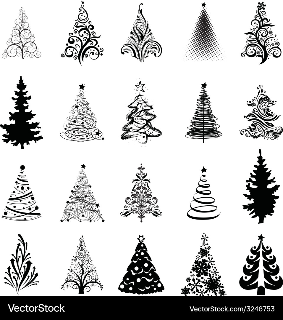 Christmas trees Royalty Free Vector Image - VectorStock