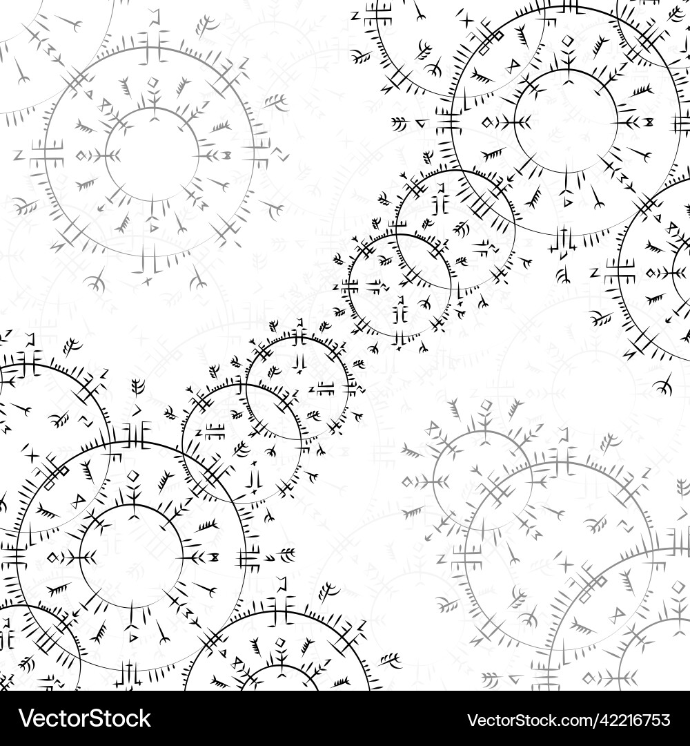Circle grey runes great symbol wallpaper Vector Image