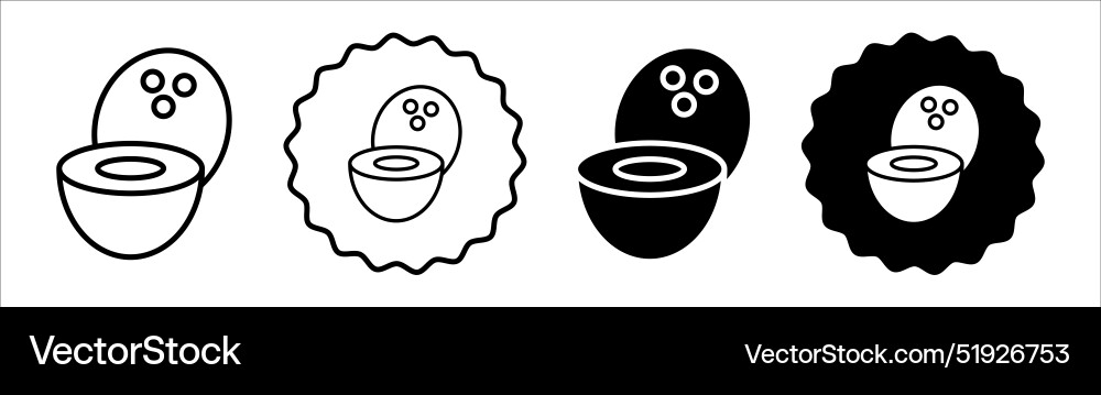 Coconut icon symbol set collection simple Vector Image