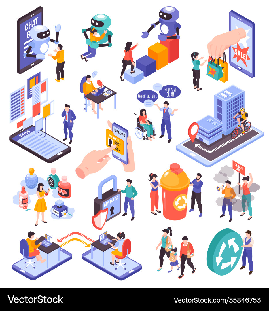 Consumer trends set Royalty Free Vector Image - VectorStock