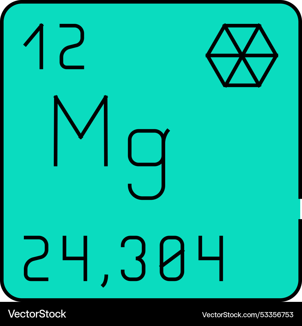 Magnesium chemical element icon color Royalty Free Vector