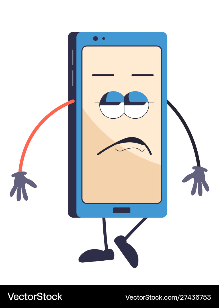 Mobile phone or smartphone cartoon character Vector Image